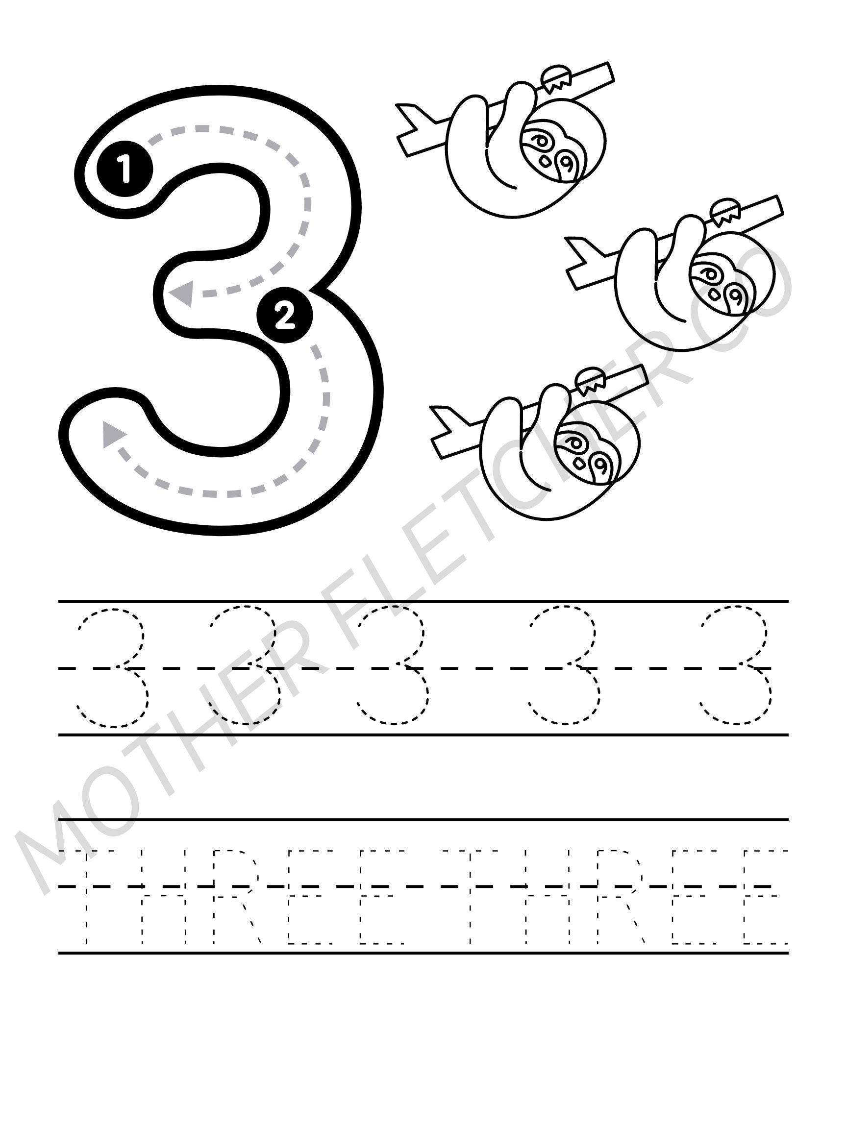 Number Tracing Sheets - Zoo Animals - Etsy