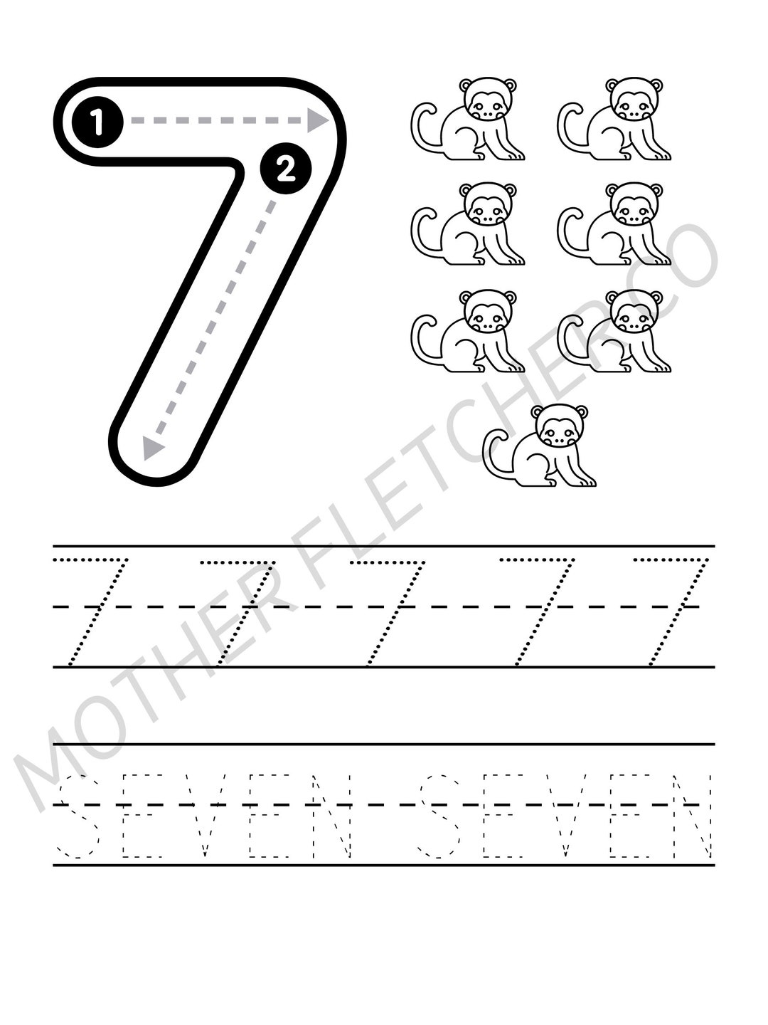 Number Tracing Sheets - Zoo Animals - Etsy