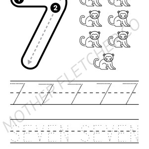 Number Tracing Sheets - Zoo Animals - Etsy