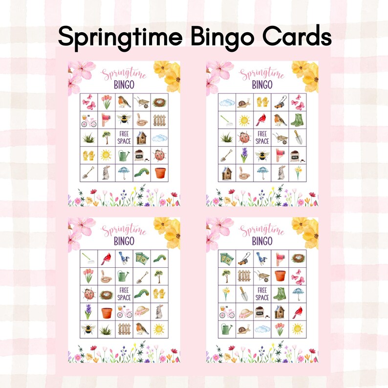 Springtime Bingo Cards - Etsy