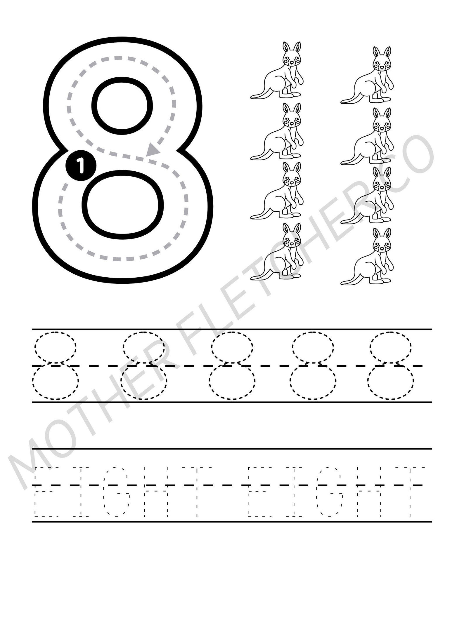 Number Tracing Sheets - Zoo Animals - Etsy