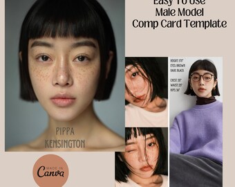 Male Model Comp Card Digital Template Modeling Resume - Etsy