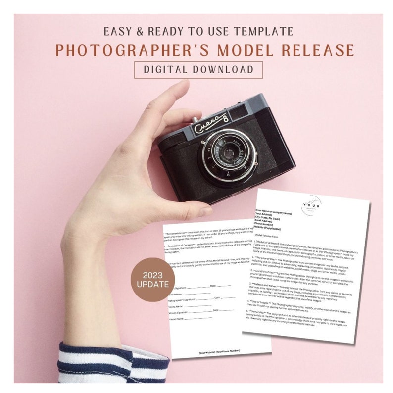 Business Photographer's Model Release Contract Template - Etsy