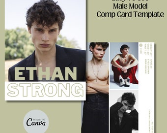 Male Model Comp Card Digital Template Modeling Resume - Etsy
