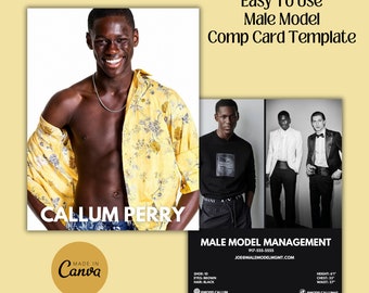 Male Model Comp Card Digital Template Modeling Resume - Etsy