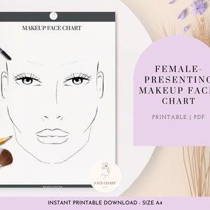 Makeup Artist Face Chart Female, Woman Face Chart, Makeup Face Chart ...