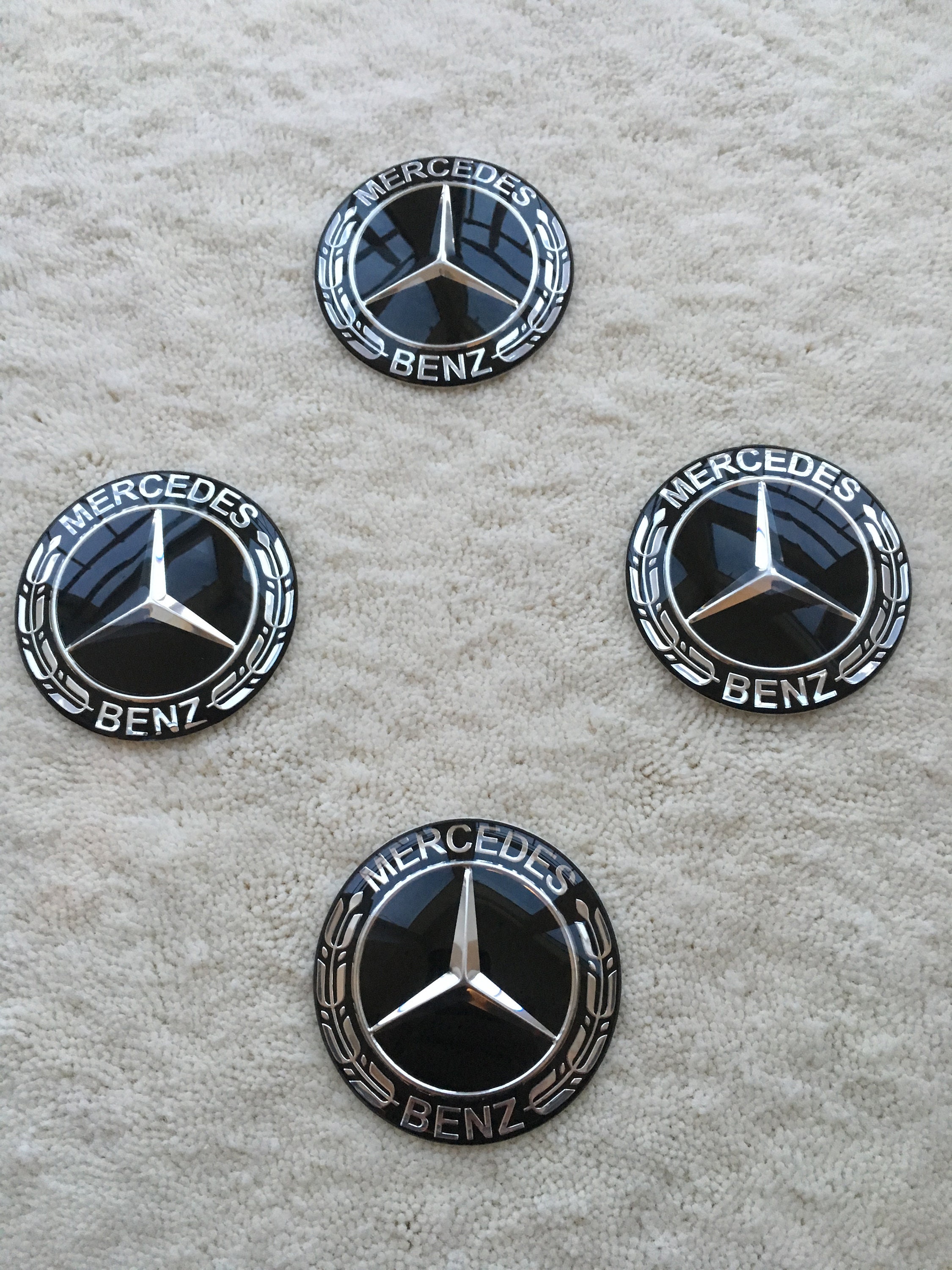 Mercedes Wheel Center Hub Caps Stickers 65 Mm 2.56 Inch Black - Etsy