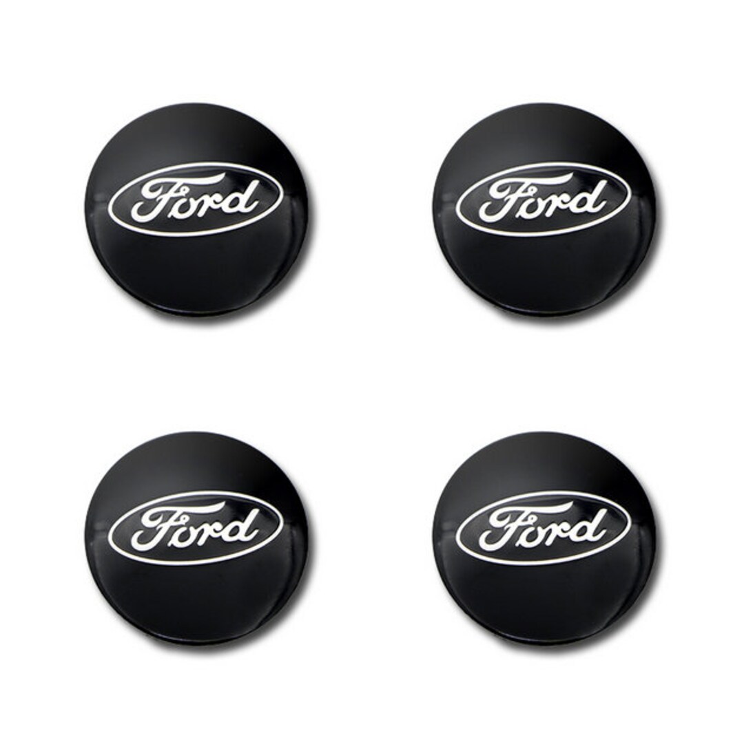 4 Pcs Set Wheel Center Hub Caps Stickers 56 Mm 2.20 Inch for Ford Black ...