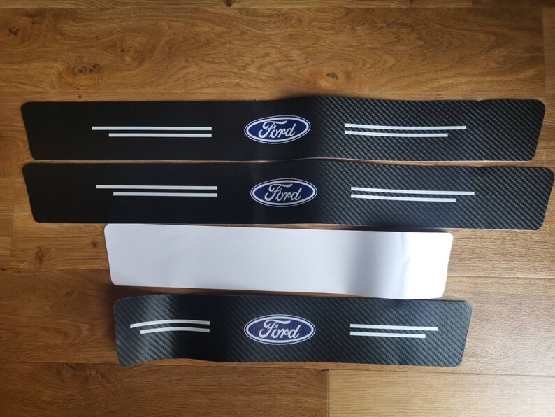 4 Pcs set Car Door Sill Scuff Protector Carbon Fiber Sticker Strip for ...