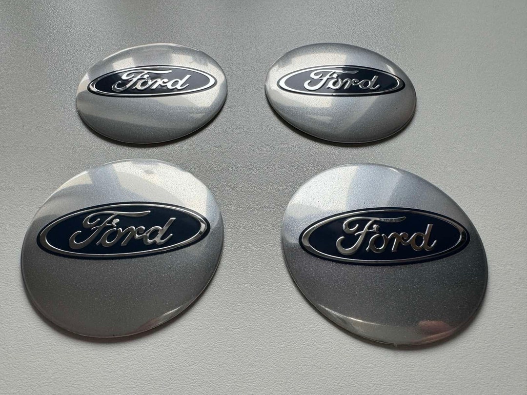 4 Pcs Set Wheel Center Hub Caps Stickers 65mm 2.56 Inch for Ford Silver ...