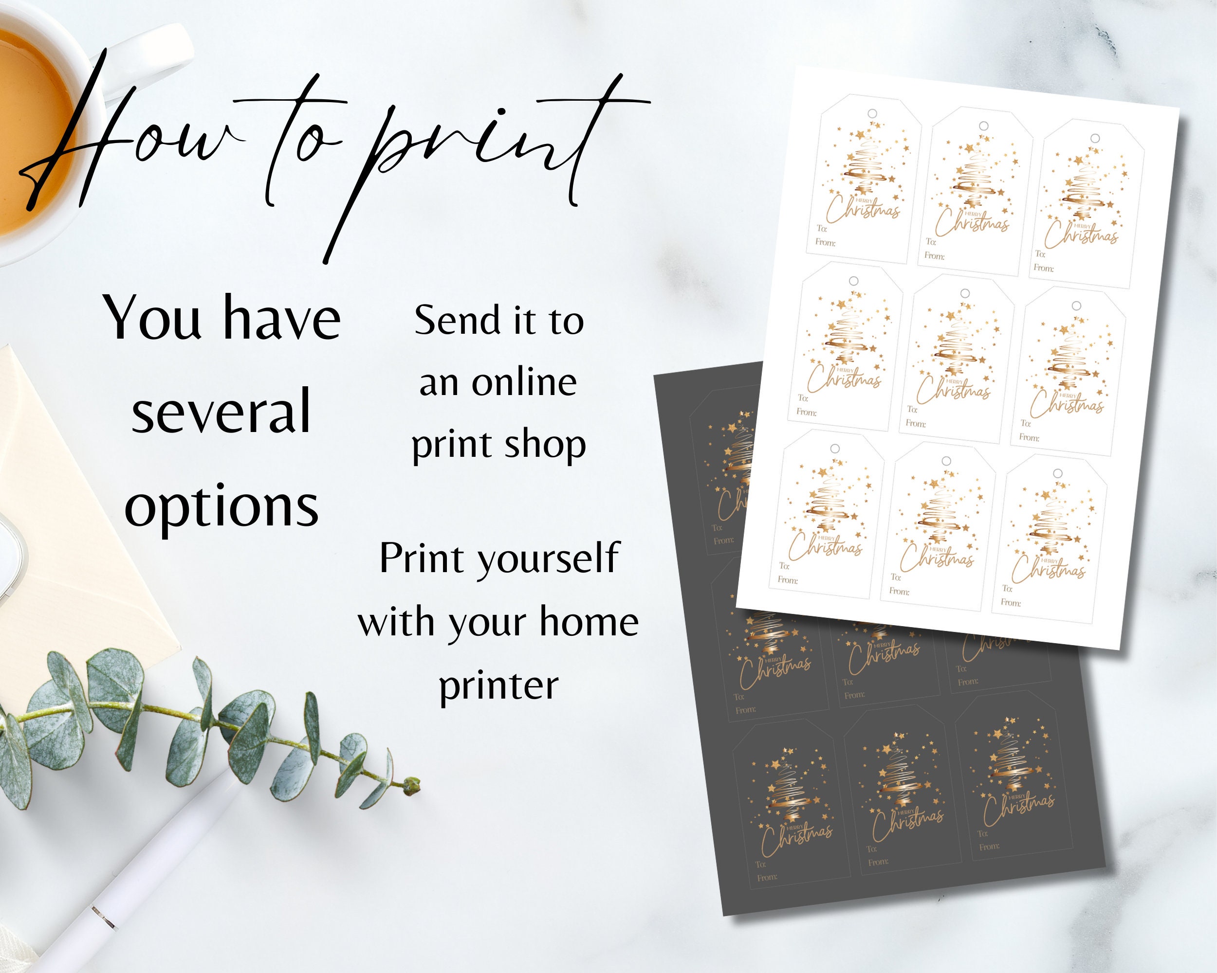 Christmas Tags Gold Tree,gold and Silver Pine Trees,sisal Trees,black ...