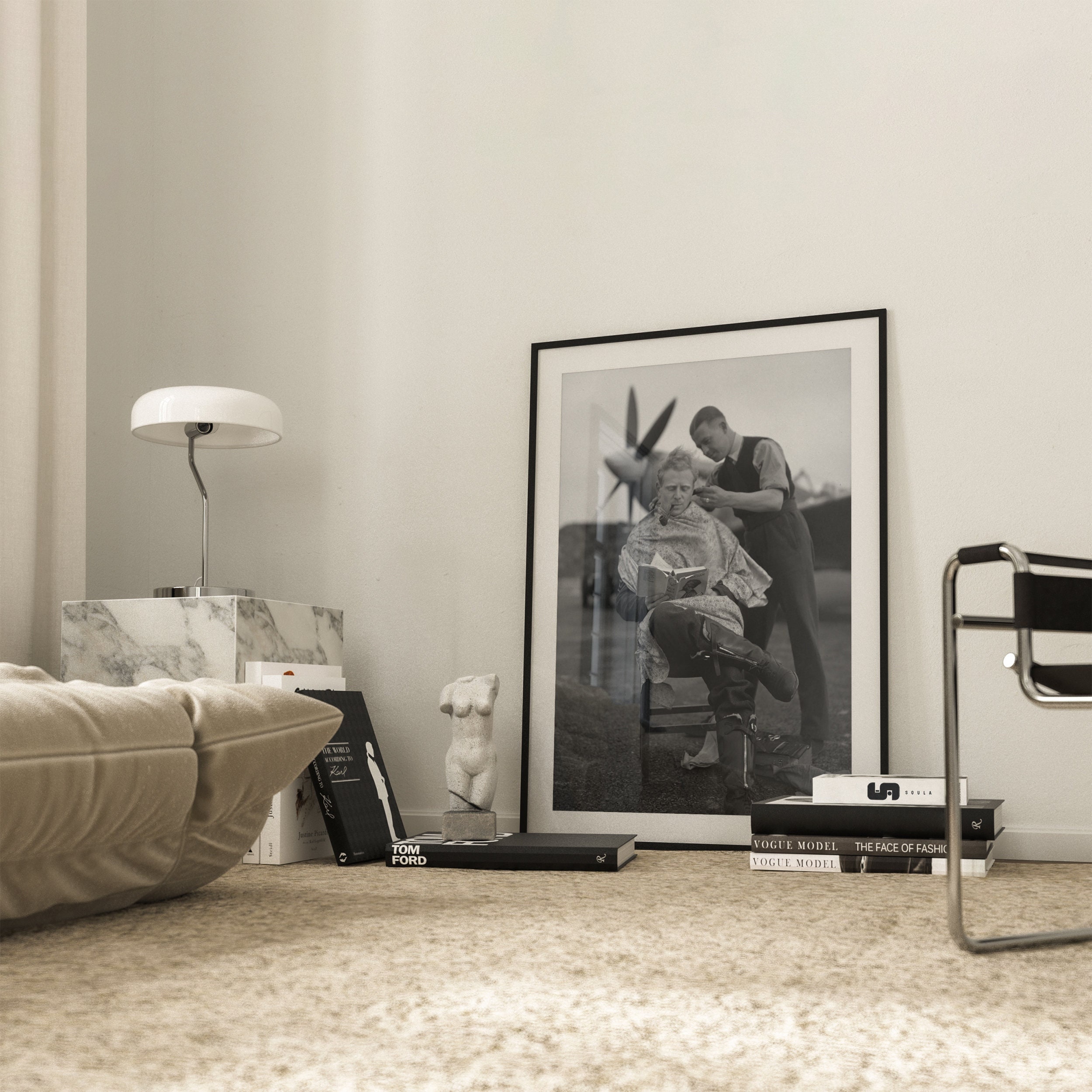 WW2 Barber Shop Print Pilot Haircut Poster Black and White - Etsy