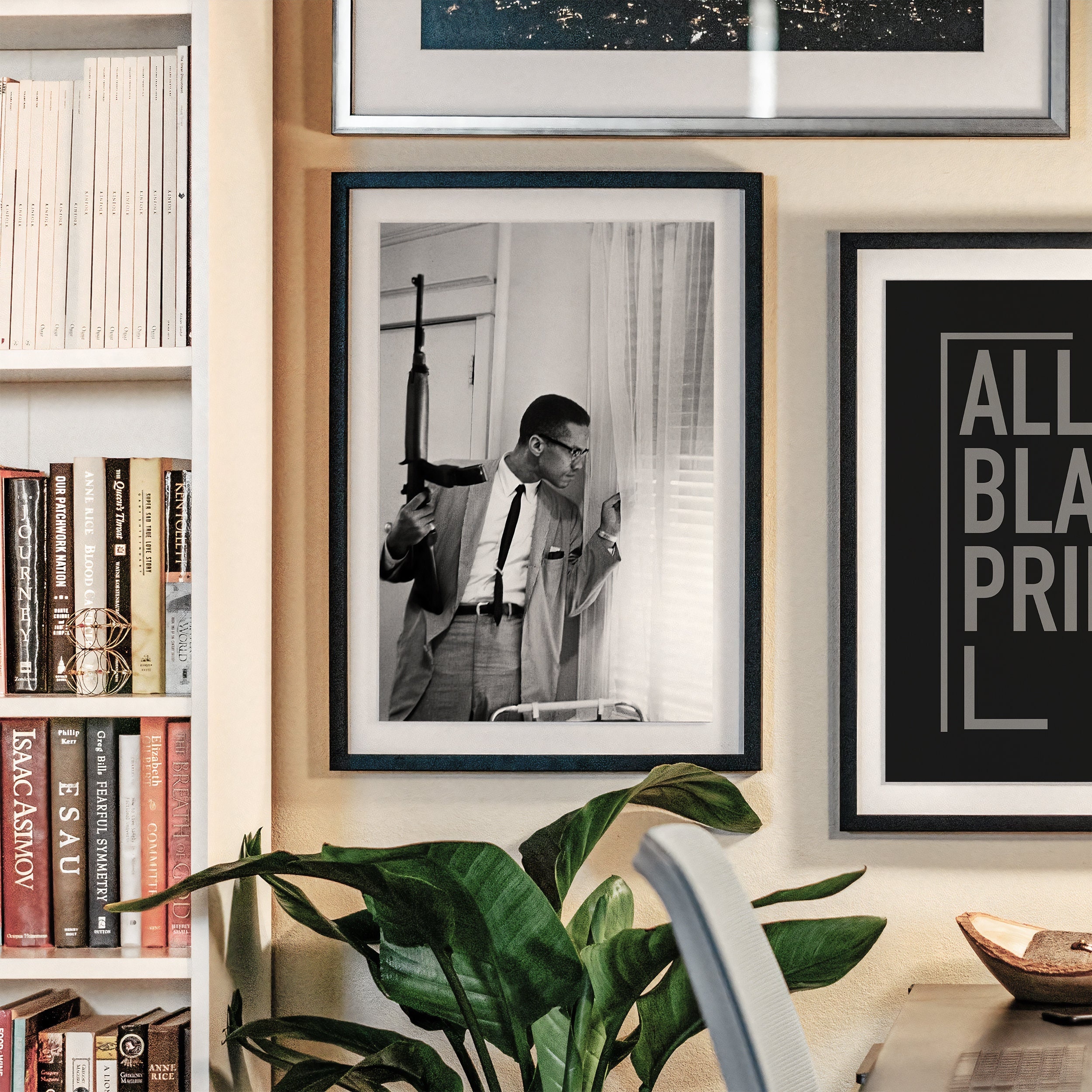 Malcolm X Holding Gun Print, Black and White Wall Art, Vintage Print ...