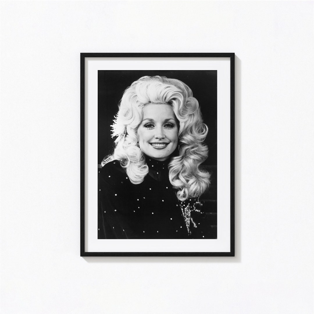 Dolly Parton Print, Dolly Parton Music Black and White Wall Art ...