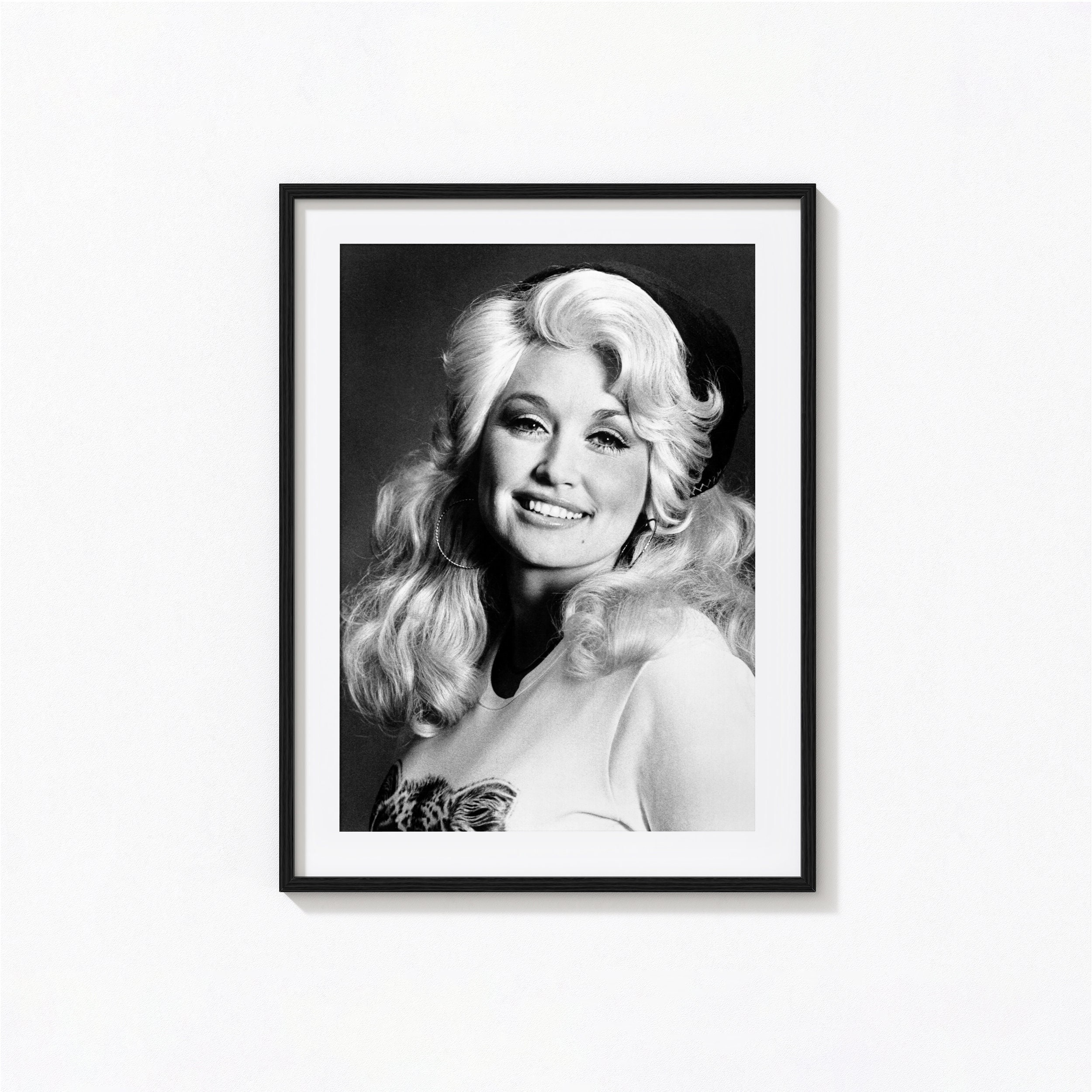 Dolly Parton Print, Dolly Parton Music Black and White Wall Art ...