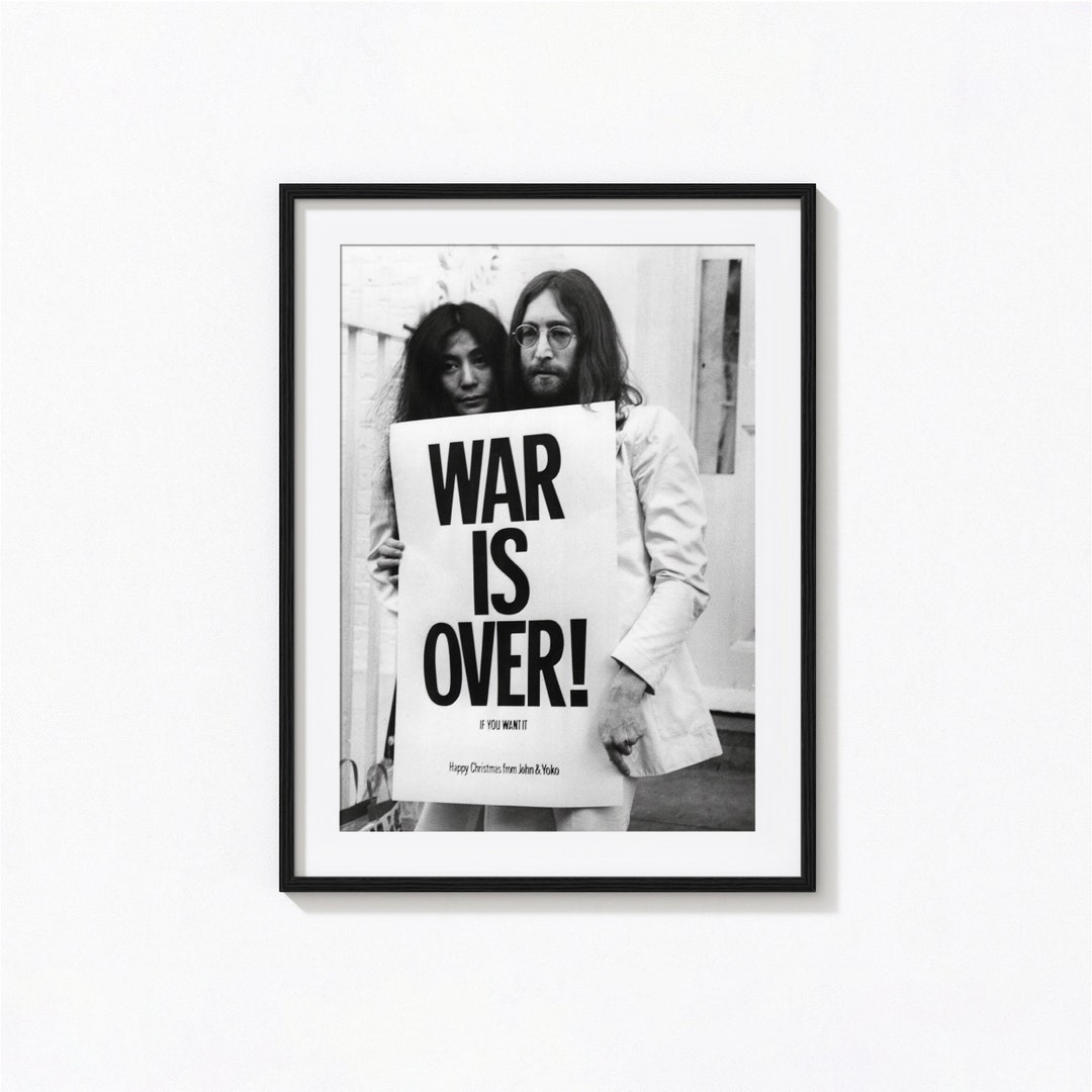 War is Over Print, John Lennon, Yoko Ono, Peace Campaign Black and ...