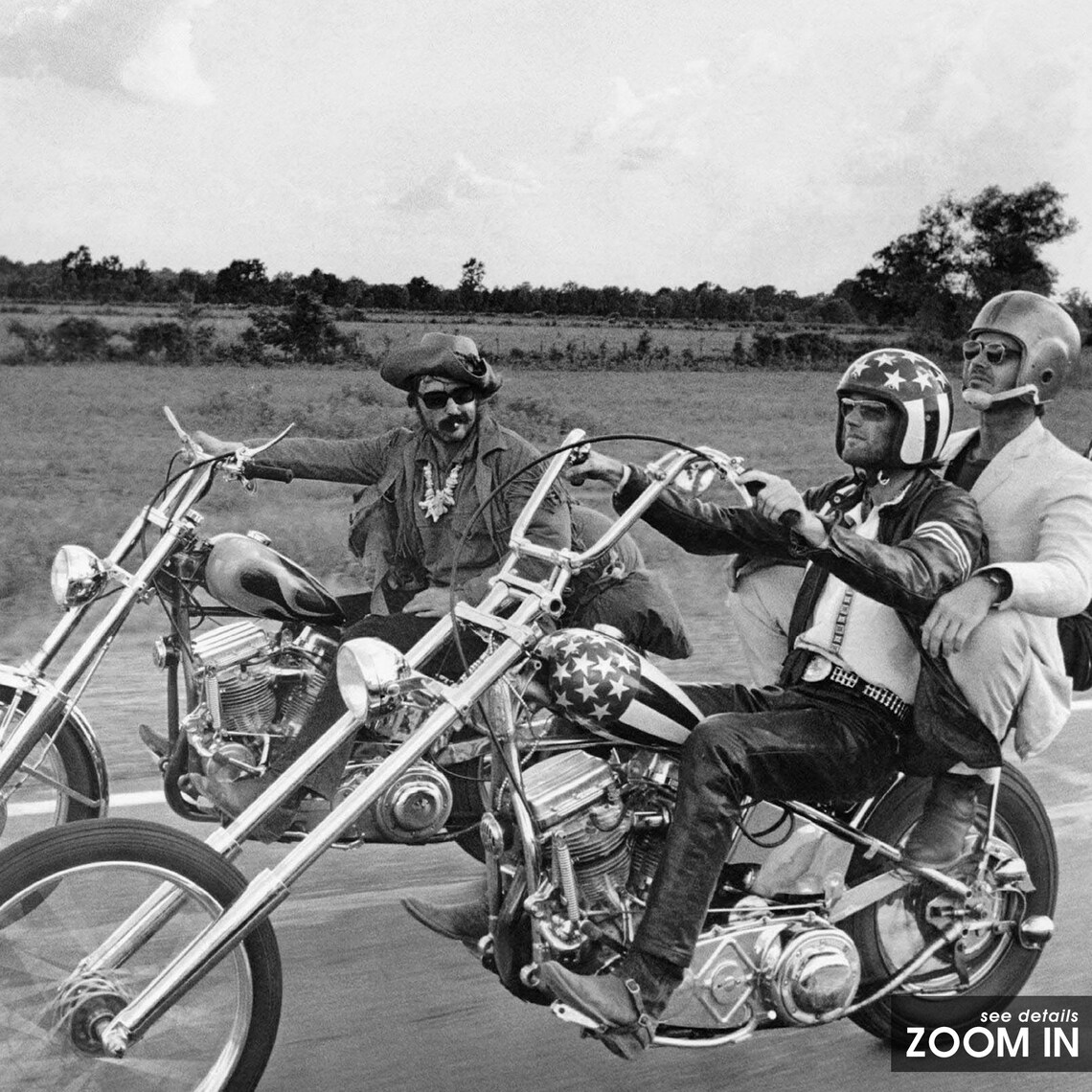 Easy Rider Print, Vintage Motorcycle Poster, Black and White Wall Art ...