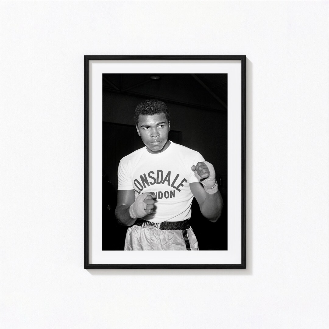 Muhammad Ali Print, Muhammad Ali Black and White Wall Art, Vintage ...