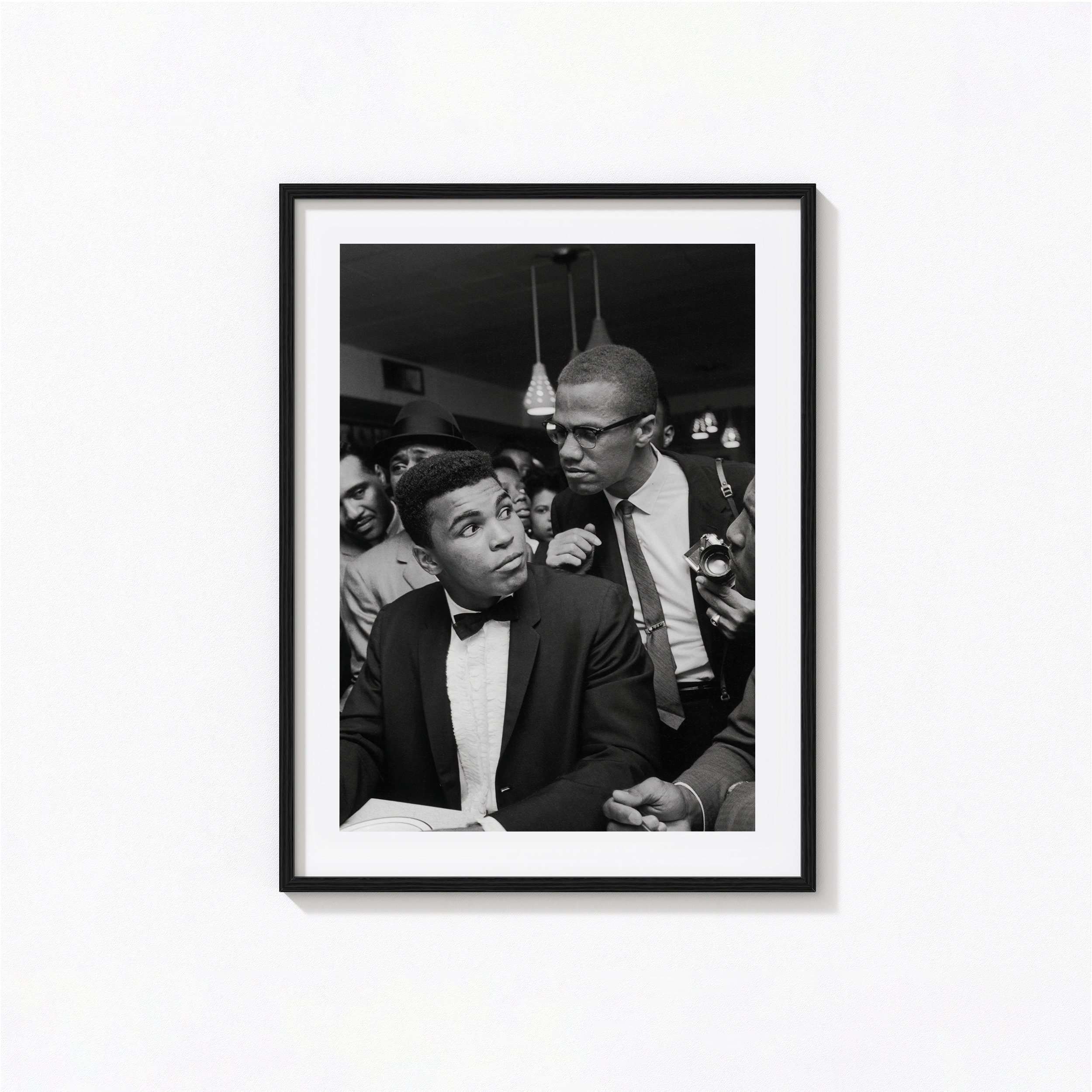 Muhammad Ali Print, Malcolm X Black and White Wall Art, Vintage Print ...