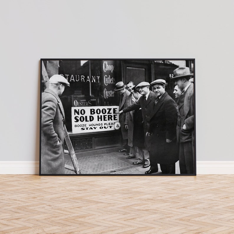 No Booze Sold Here Print, Prohibition, Pub Bar Print Black and White ...