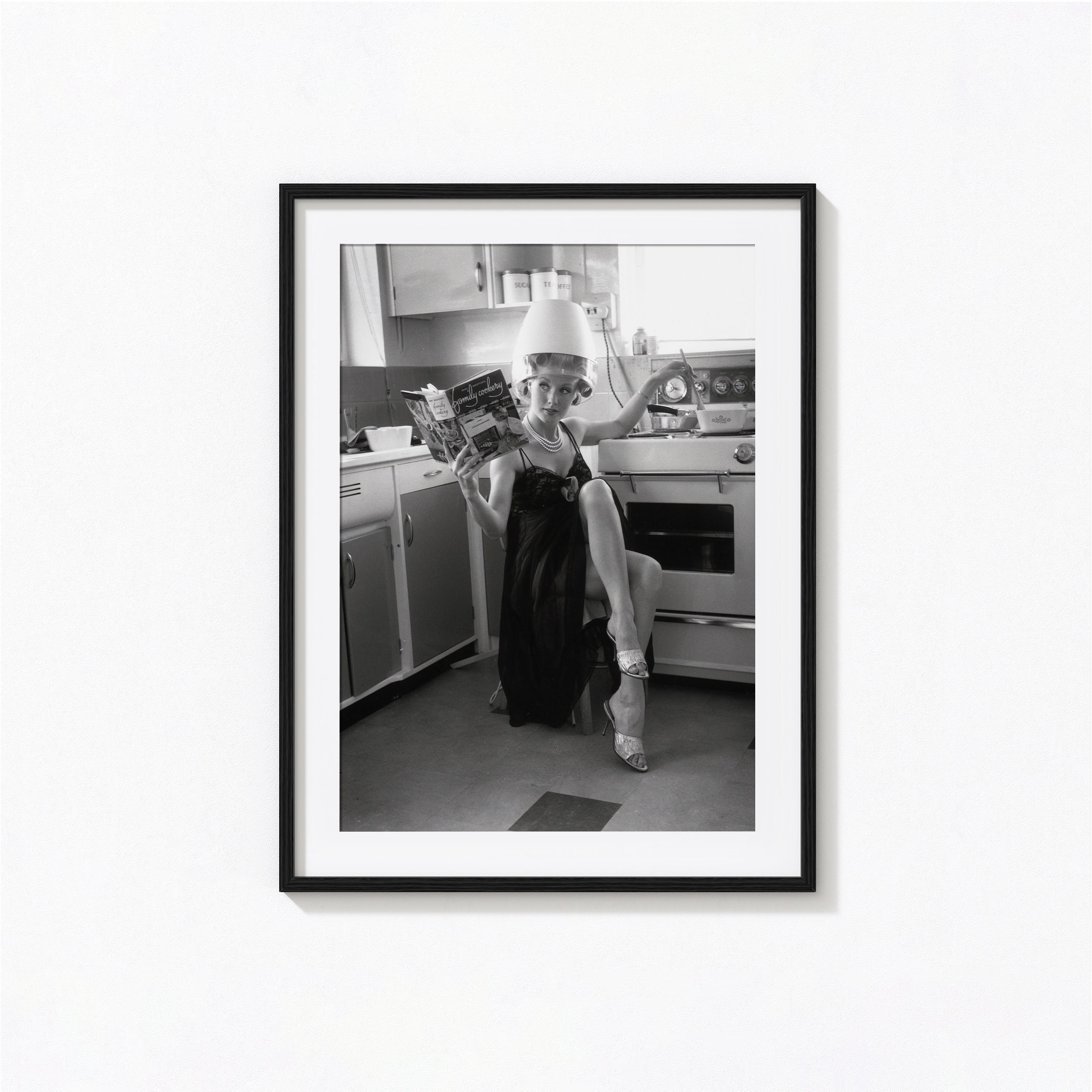 Barbara Roscoe Print, Kitchen Wall Decor, Black and White Wall Art ...