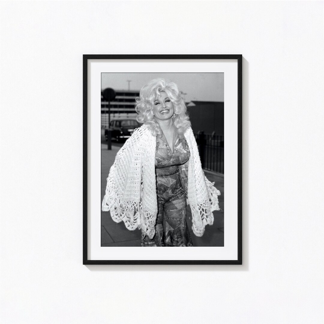 Dolly Parton Print, Dolly Parton Music Black and White Wall Art ...