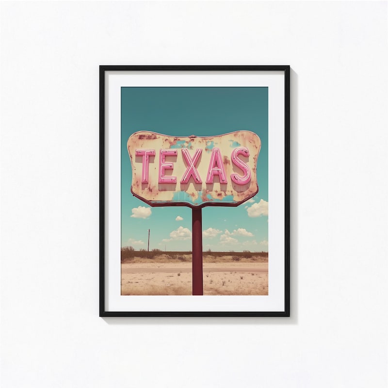 Vintage Texas Sign Print - Etsy