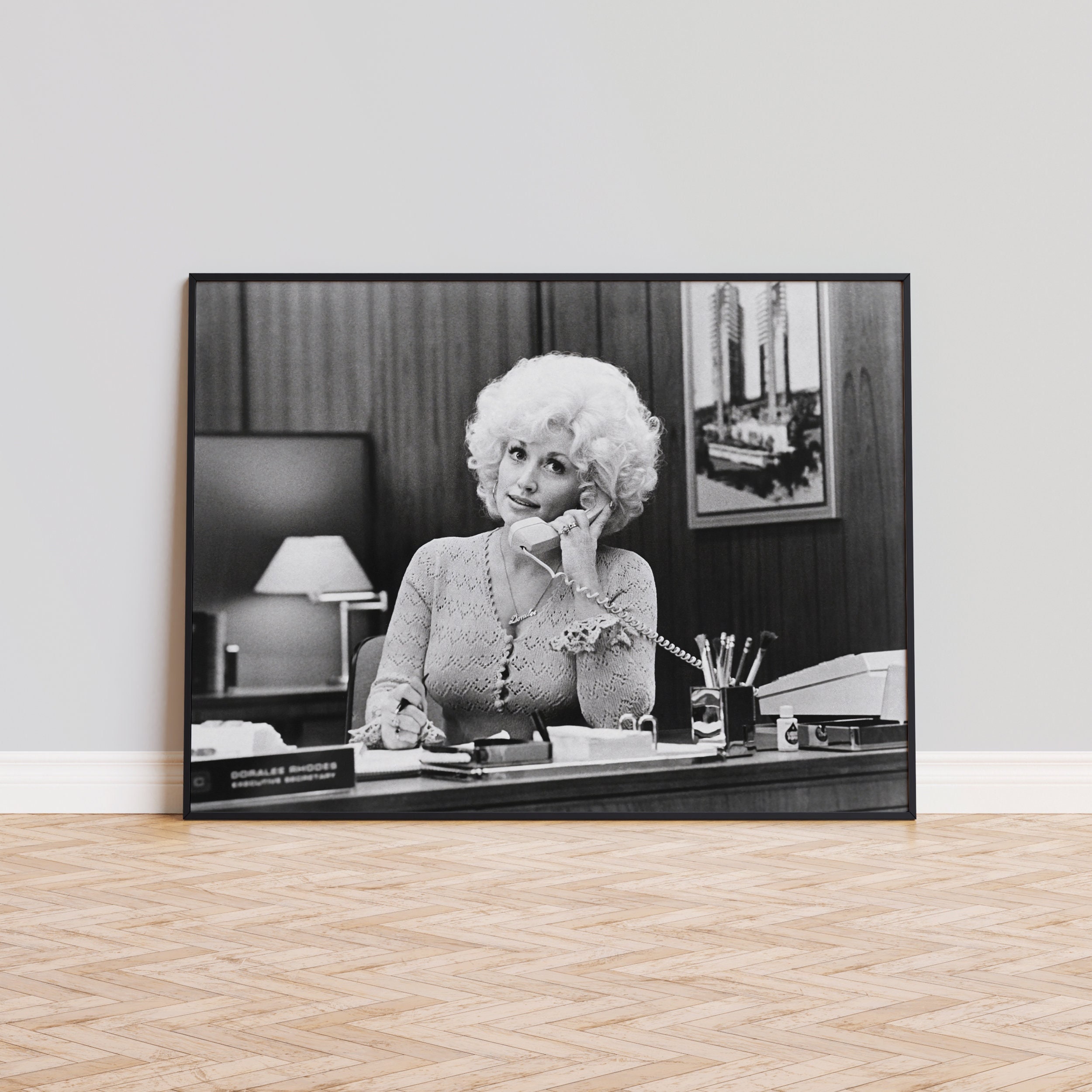 Dolly Parton 9 to 5 Print, Dolly Parton Music Black and White Wall Art ...