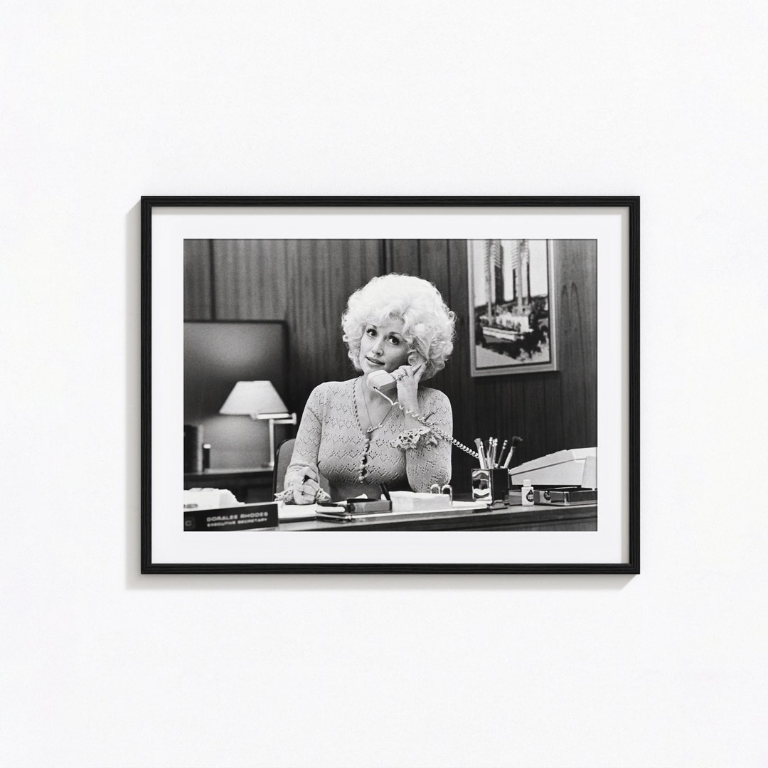 Dolly Parton 9 to 5 Print, Dolly Parton Music Black and White Wall Art ...