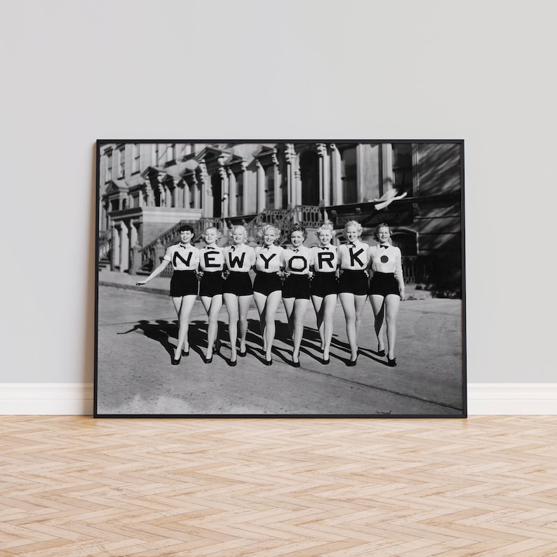 New York Girls Print, Chorus Line, Chorus Girls Black and White Wall ...
