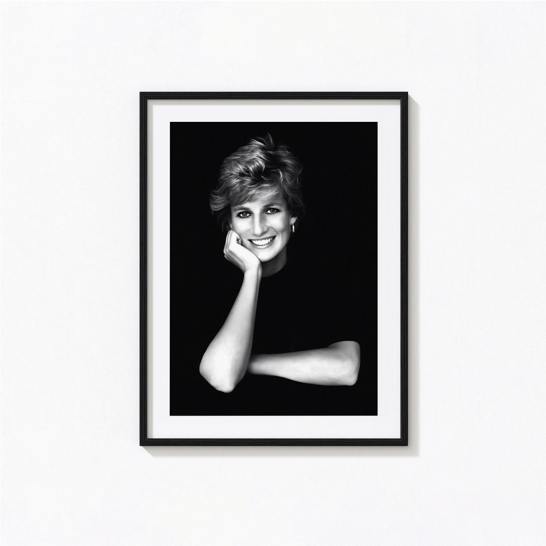 Princess Diana Print, Princess Diana Iconic Print, Black and White Wall ...
