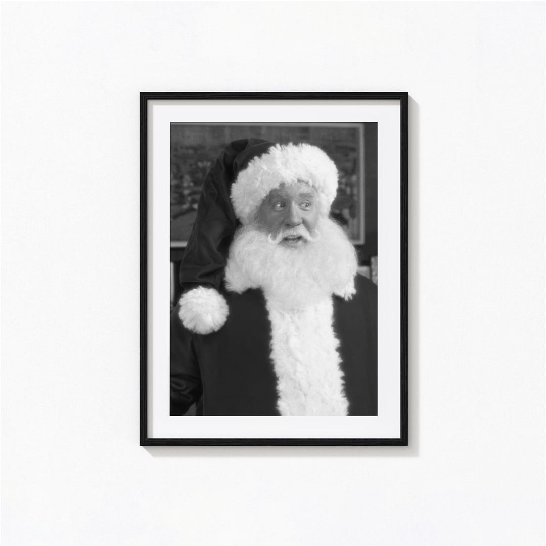 The Santa Clause Poster, Christmas Movie Black and White Wall Art ...