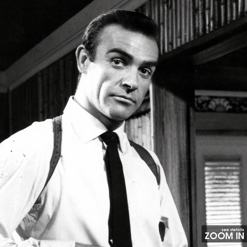 Sean Connery Print, 007 James Bond Vodka Martini Black and White Wall ...