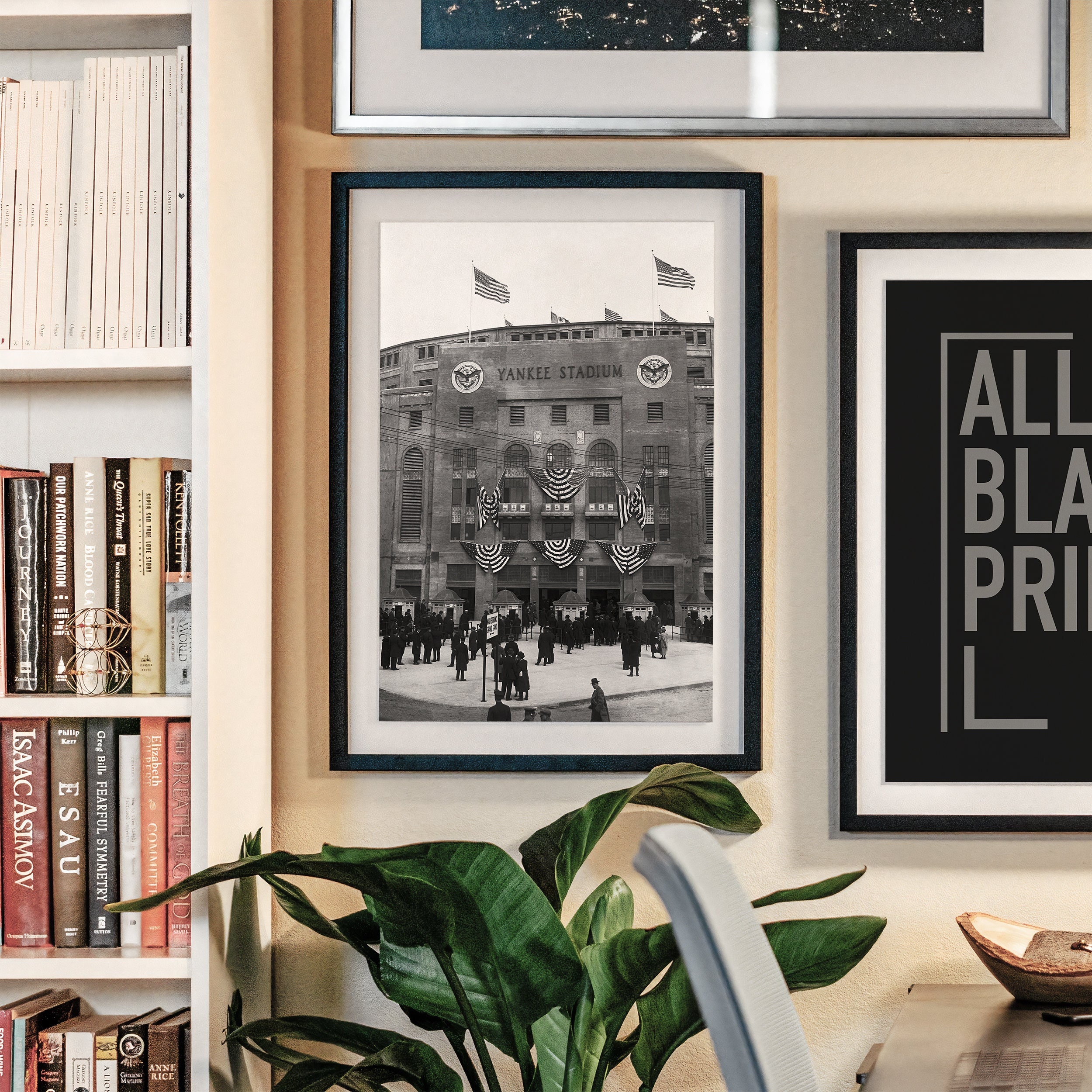 Yankee Stadium Print, New York Yankees Baseball Black and White Wall ...
