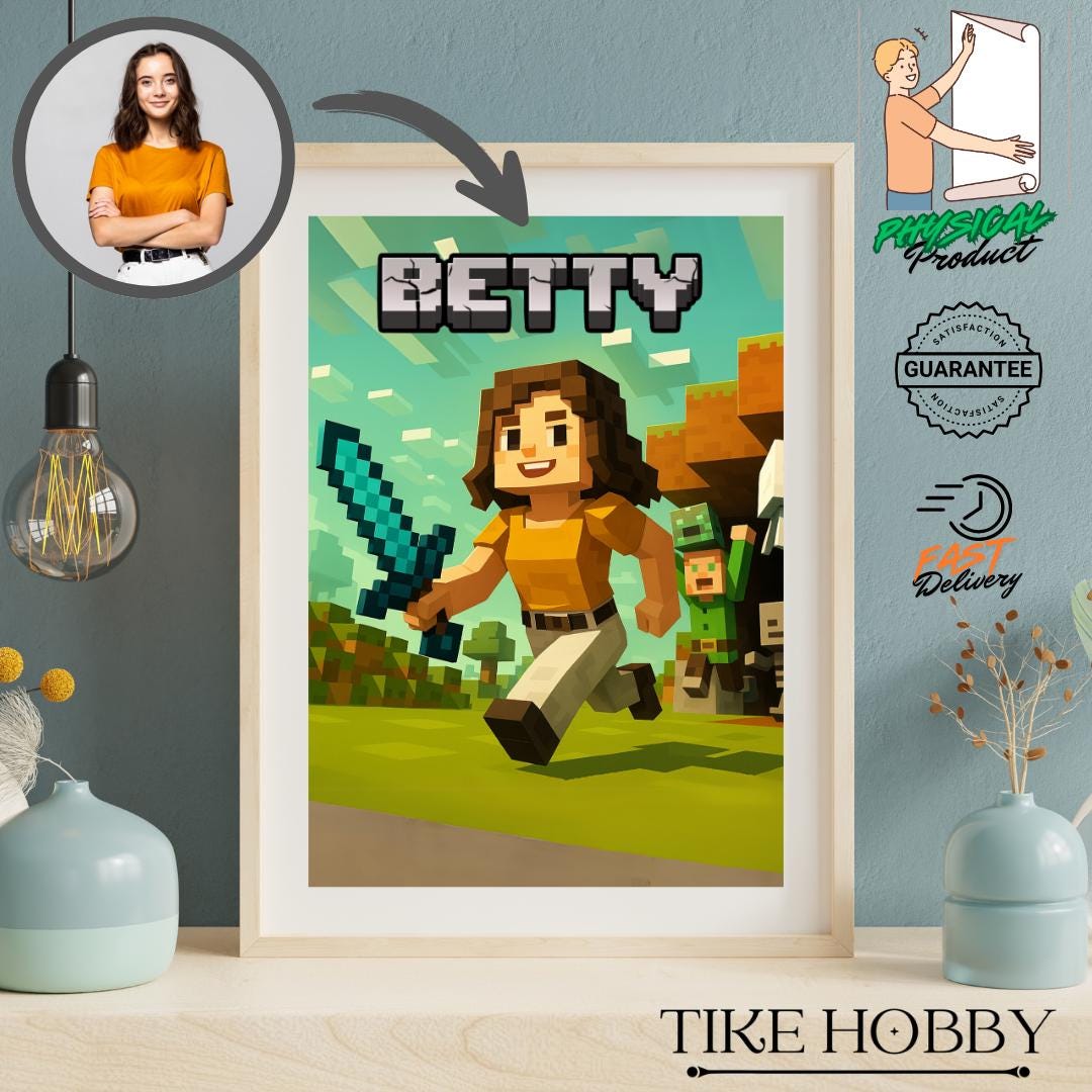 Custom Pixelated Physical Poster | Unique Printed Poster| Personalized ...