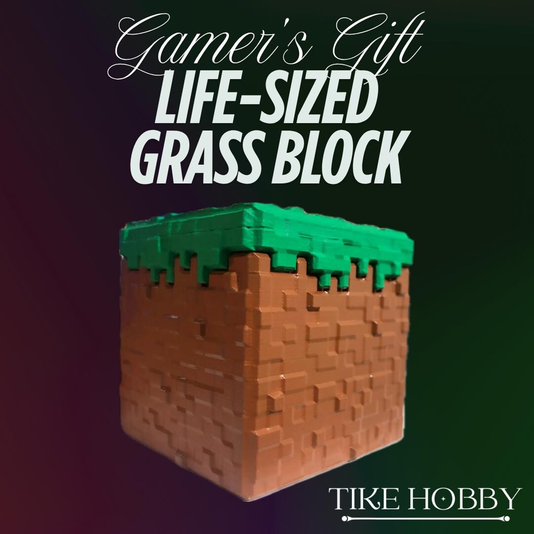 3D Mine & Craft Grass Block Box | Gamer Birthday Gift | Grass Block ...