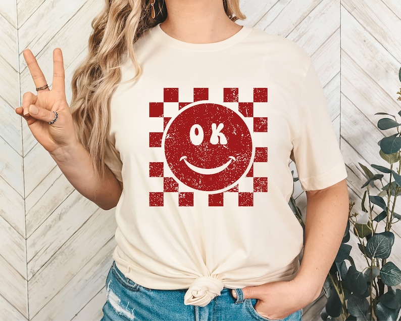 Oklahoma Smiley Checkered PNG Digital File - Etsy