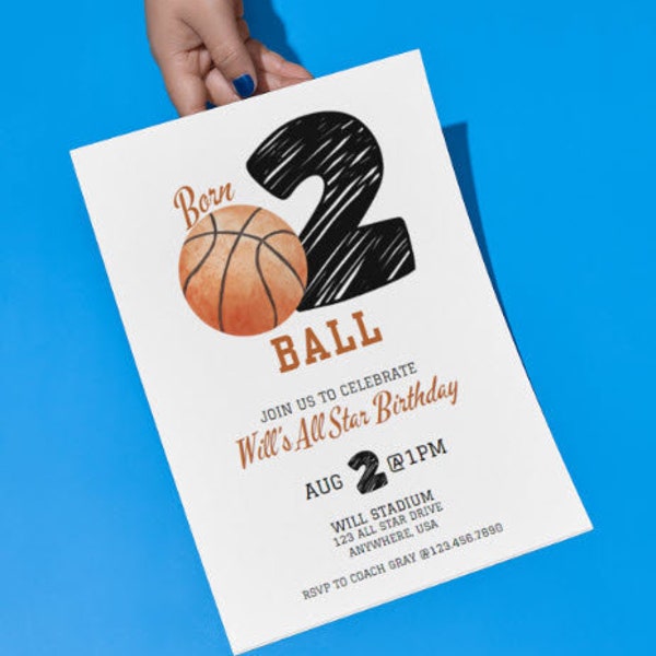Born to Ball Birthday Invitation - Etsy