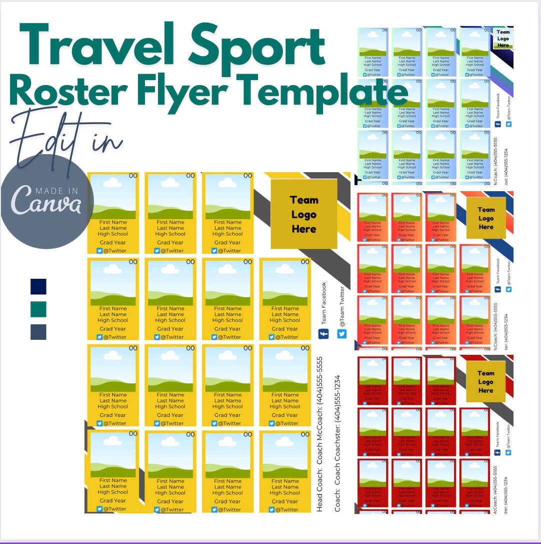 Travel Ball Sport Showcase Roster Flyer Template - Etsy