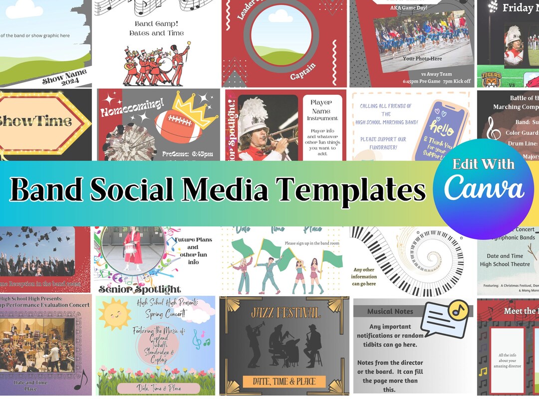 60 Editable Band Social Media Templates - Etsy