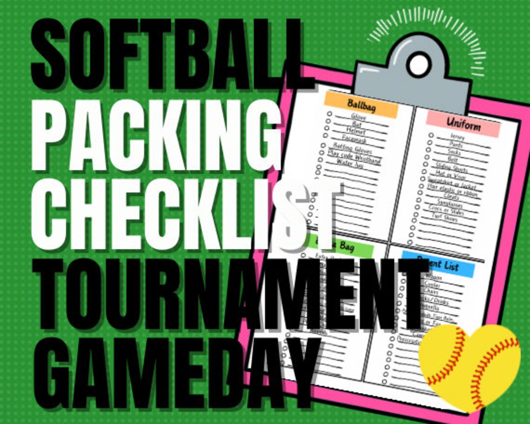 Softball Fastpitch Gameday Tournament Packing Checklist - Etsy