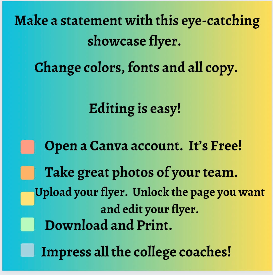 Travel Ball Showcase Roster Flyer Template - Etsy