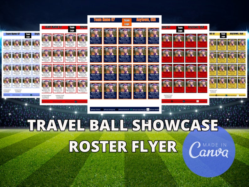 Travel Ball Showcase Roster Flyer Template - Etsy