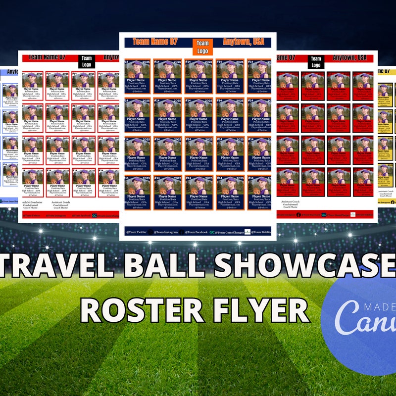 Softball Roster Flyer - Etsy