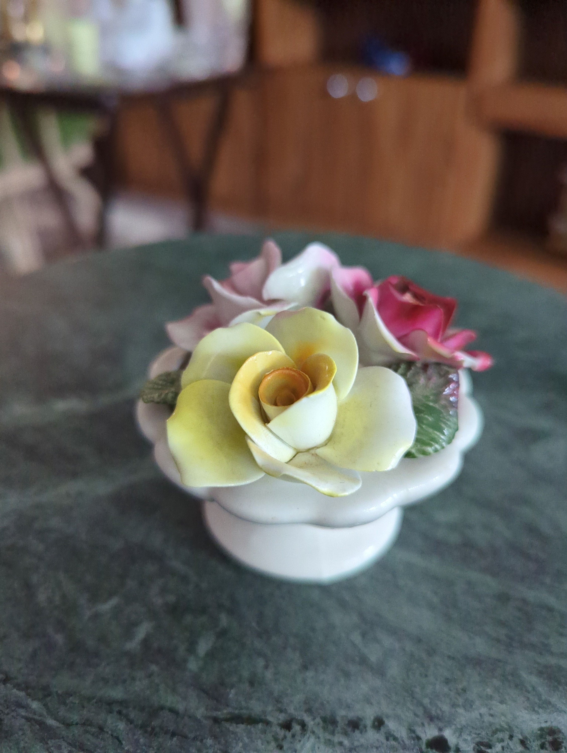 Vintage Thorley English Bone China Three Flowers in White Pot - Etsy