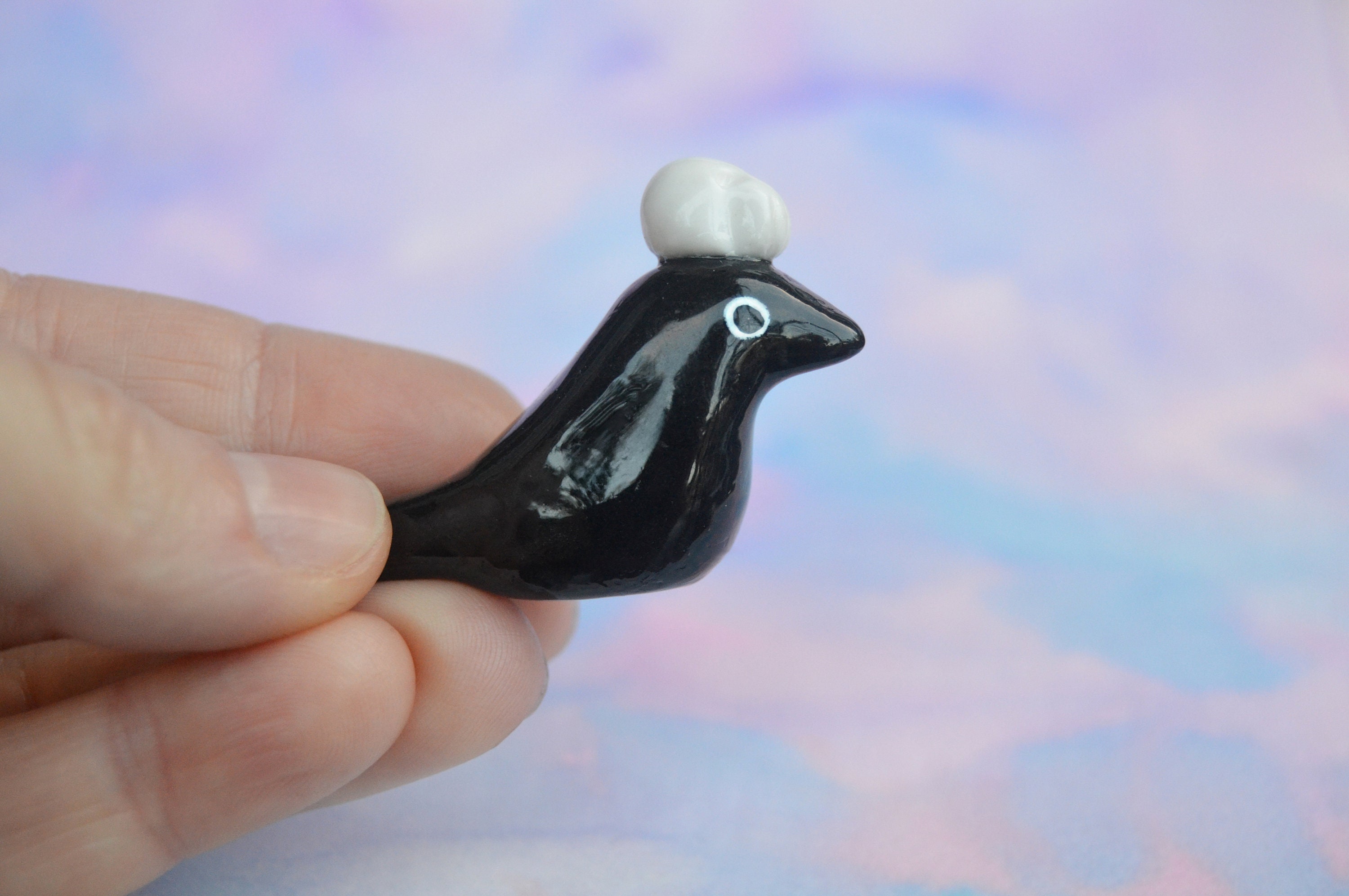 Crow Decoration Desk Buddy Black Bird Raven Cute Decor Curio Shelf ...