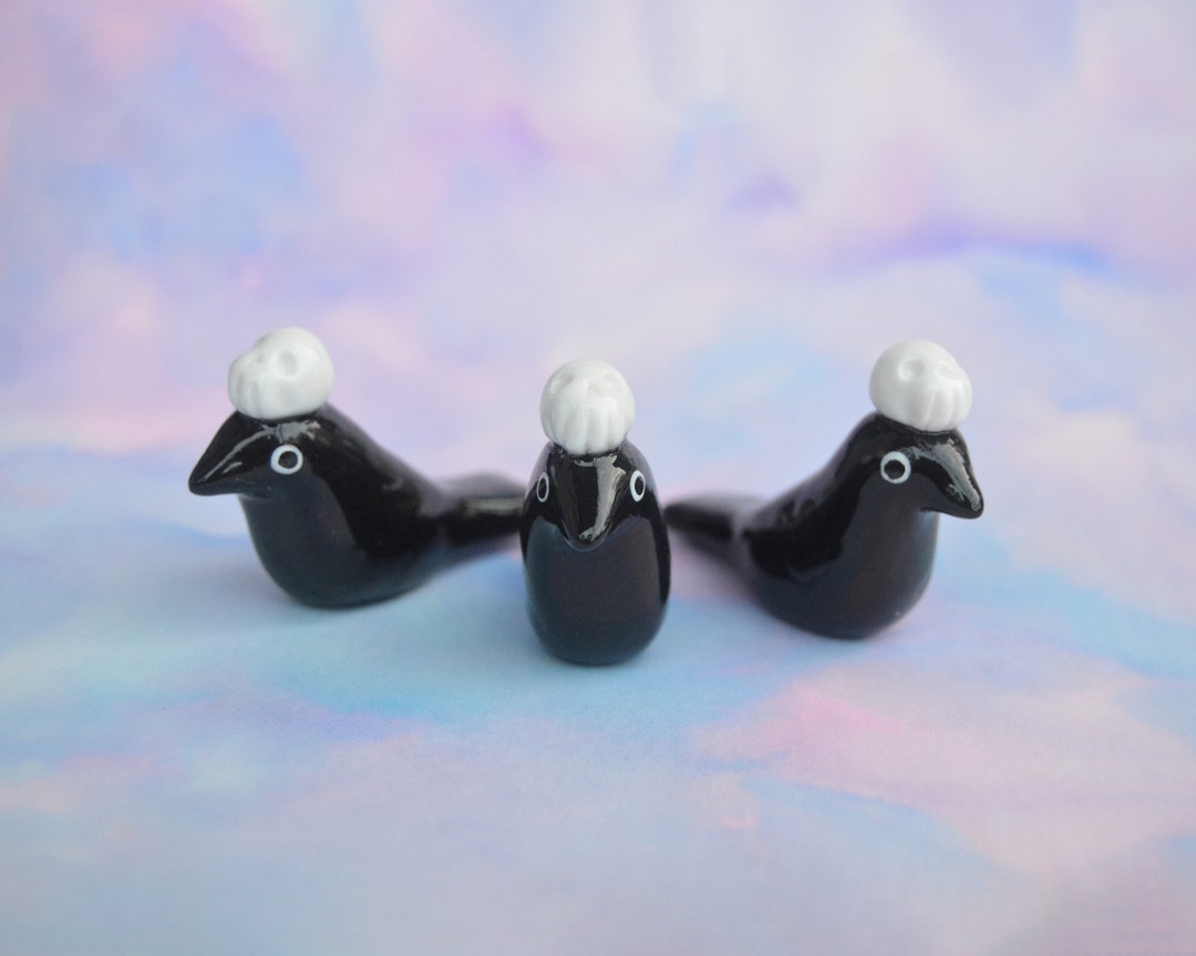 Crow Decoration Desk Buddy Black Bird Raven Cute Decor Curio Shelf ...