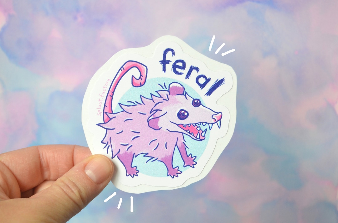 Feral Possum Sticker Funny Animal Sticker Matte Waterproof Vinyl ...