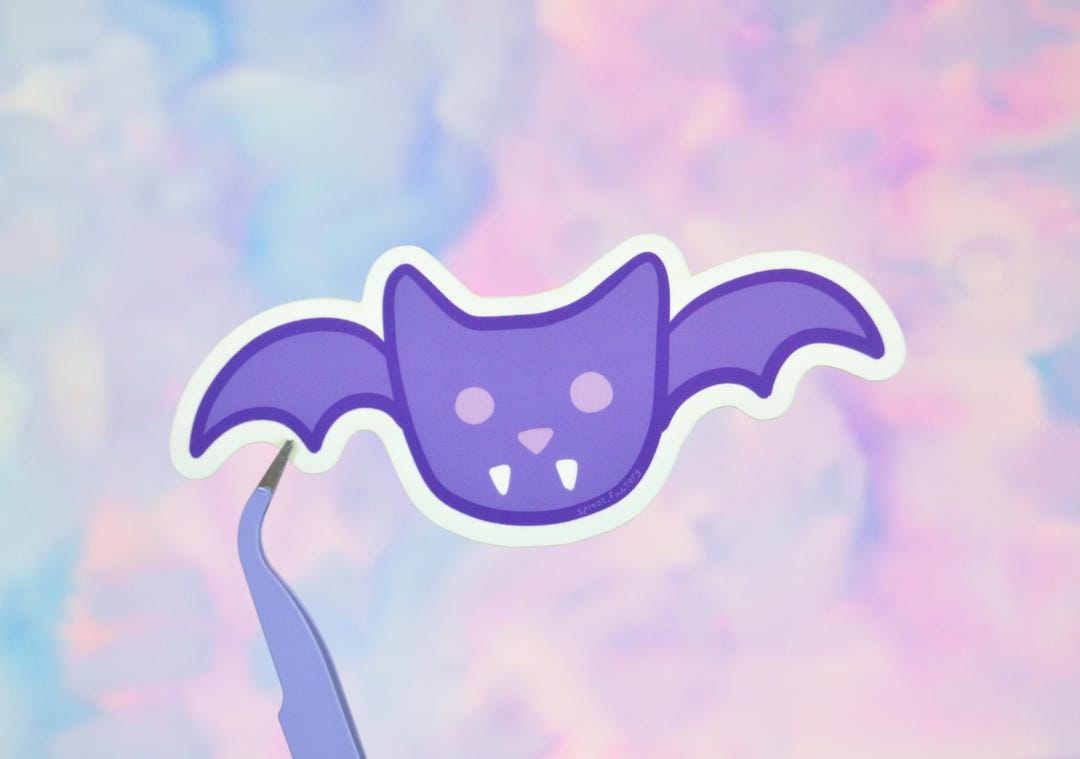 Bat Cat Sticker Funny Cartoon Kawaii Sticker Matte Sticker for Laptop ...