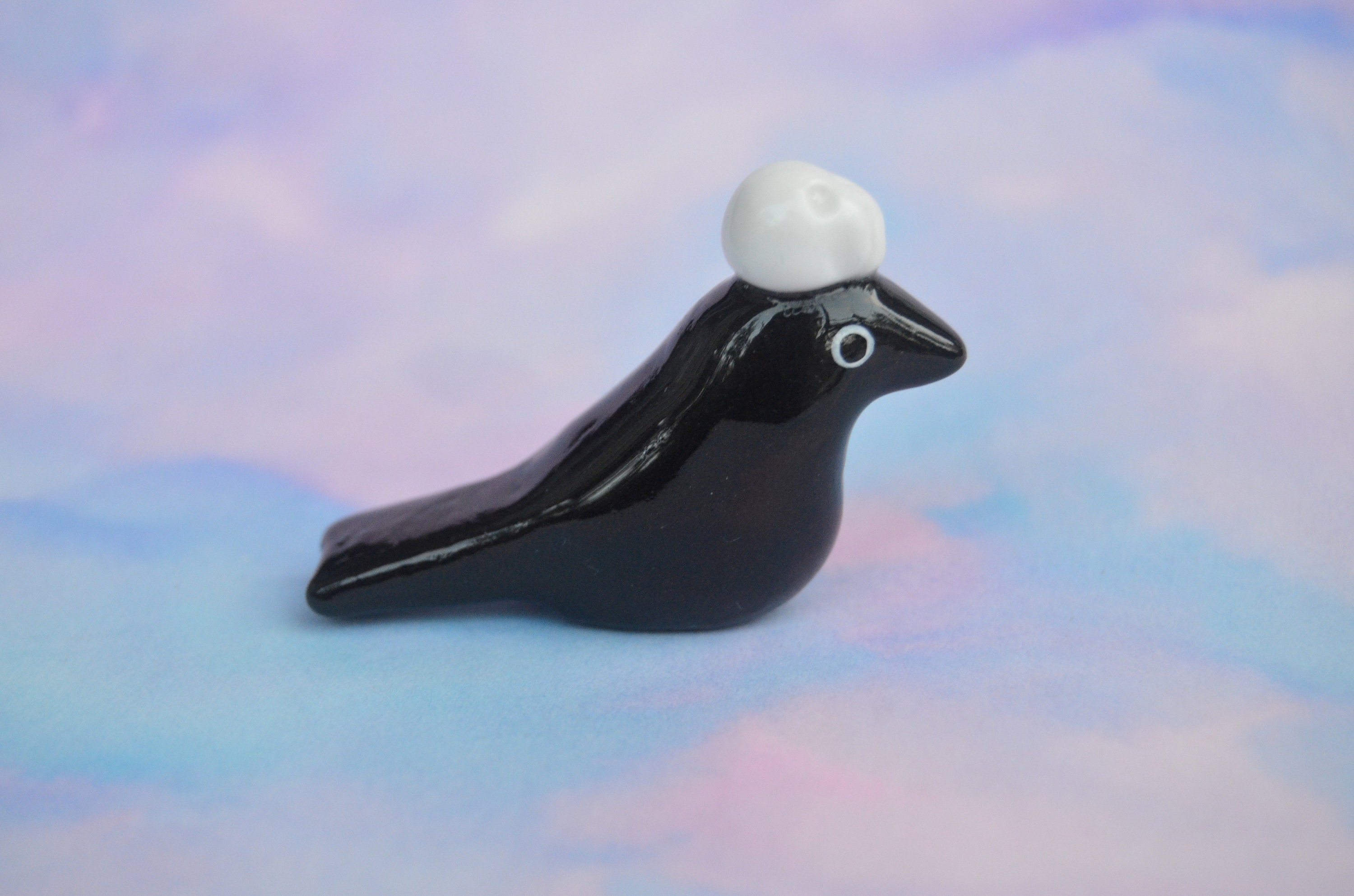 Crow Decoration Desk Buddy Black Bird Raven Cute Decor Curio Shelf ...